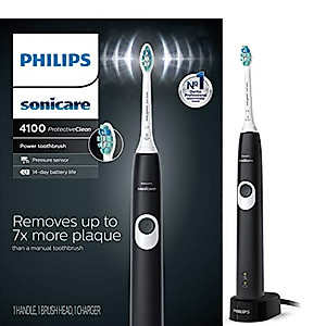 Philips Sonicare ProtectiveClean 4100 Rechargeable Electric Power Toothbrush, Black, HX6810/50