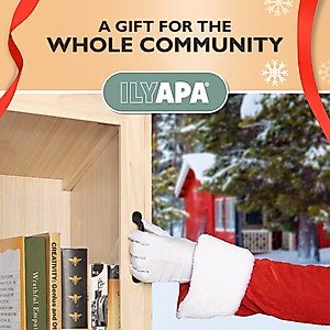 Ilyapa Outdoor Library Book Box - Free Literature Exchange Kit for Outside - Little Wood Cabinet for Sharing Books, Art with Your Community, Students or Teachers - Easy Mount to Post - 16x14x22 Inch