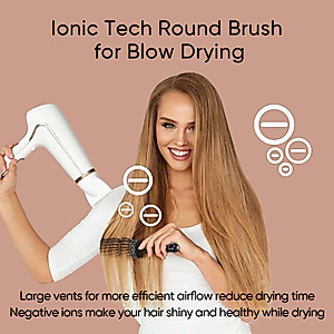 Elfirly Round Brush for Blow Drying, Ionic Tech Thermal Ceramic Round Hair Brush for Blow Out, Barrel Brush with Boar Bristles for Hair Curling, Styling (3 Pack - Barrel 1.3 inch, 1.7 inch, 2.1 inch)