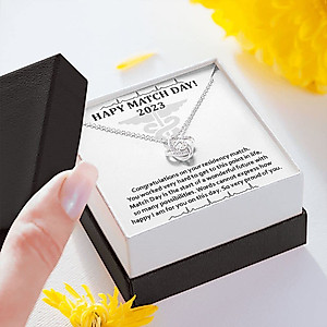 Happy Match Day 2023, Congrats on Matching, Residency Match Day Party Medical School Graduation Gifts (Love Knot Necklace)