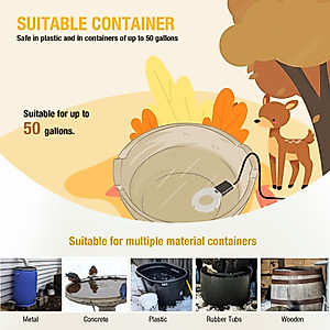 comincia 500Watt Stock Tank Heater,Chicken Water Heater,Cast Aluminum Submergible De-Icer, Thermostatic Control Water Trough Tank Heater for Livestock Poultry Birds,Cows,Horses,Wildlife Drinking