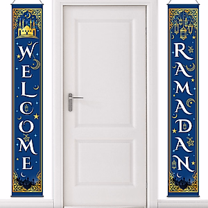 Eid Mubarak Decoration Ramadan Mubarak Banner Ramadan Decoration Welcome Home Decorations Eid Mubarak Decoration for Home Mubarak Porch Ramadan Party Supplies Eid Welcome Party Decor(Welcome Ramadan)
