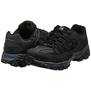 Skechers Men's Cankton Steel Toe, Black/Charcoal, 12