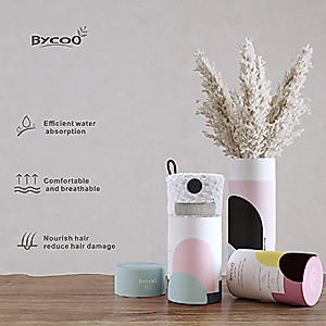 BYCOO Waffle Hair Towel Wrap, Large Microfiber Hair Drying Towels With Button&Elastic, Anti Frizz Head Towle|Super Absorbent | Soft Quick Dry Hair Turban for Women & Wet, Curly, Long &Thick Hair-White