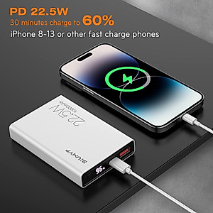 BIUMVP Heated Vest Battery Pack,5V 2A 10000mAh Power Bank for Heated Jacket,PD 22.5W Fast Charging Portable Charger,LCD Dispaly Phone Charger for iPhone,Android ect.