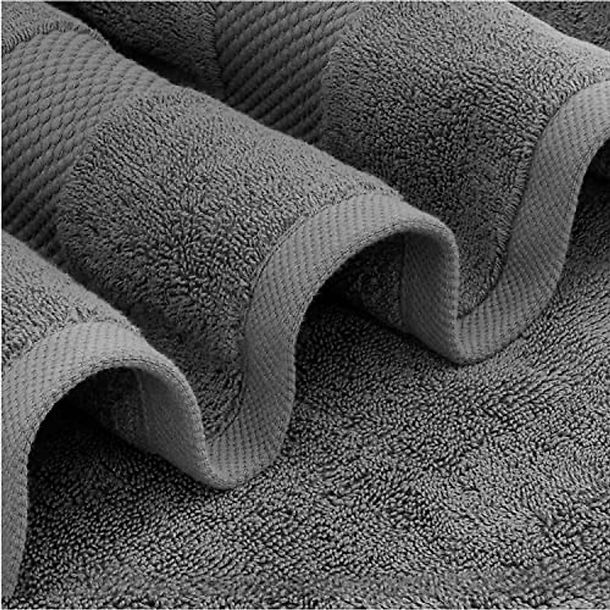 White Classic Luxury Grey Bath Towel Set - Combed Cotton Hotel Quality Absorbent 8 Piece Towels | 2 Bath Towels 700GSM | 2 Hand Towels | 4 Washcloths [Worth $72.95] 8 Pack | Gray