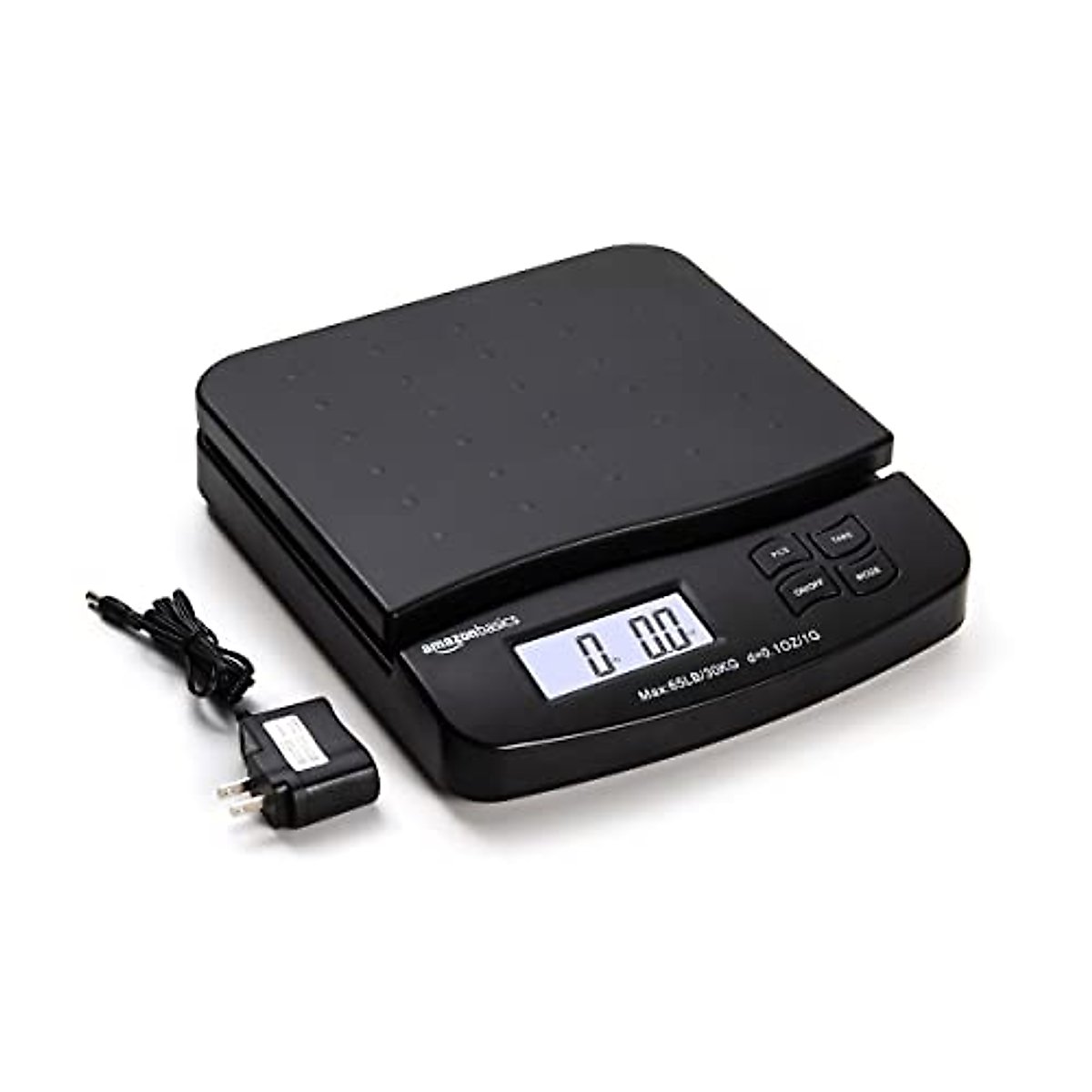 Amazon Basics Digital Postal Table Top Scale - AC Adapter, Counting Function, 65 Pound Capacity, 0.1 Ounce Readability