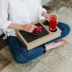 Fendy Arm Rest Table Holder with Drawer, Serving Trays for Coffee Table, Sofa Side Organizer for Gadgets and Remote