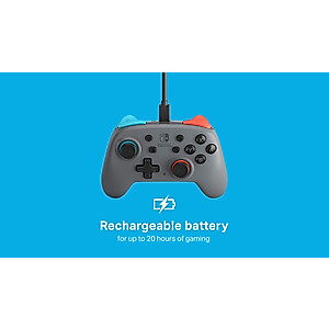 PowerA Nano Enhanced Wireless Controller for Nintendo Switch - Grey-Neon, Works with Nintendo Switch Lite, Bluetooth Controller, Gamepad, Compact, Smaller, Rechargeable, Portable - Nintendo Switch