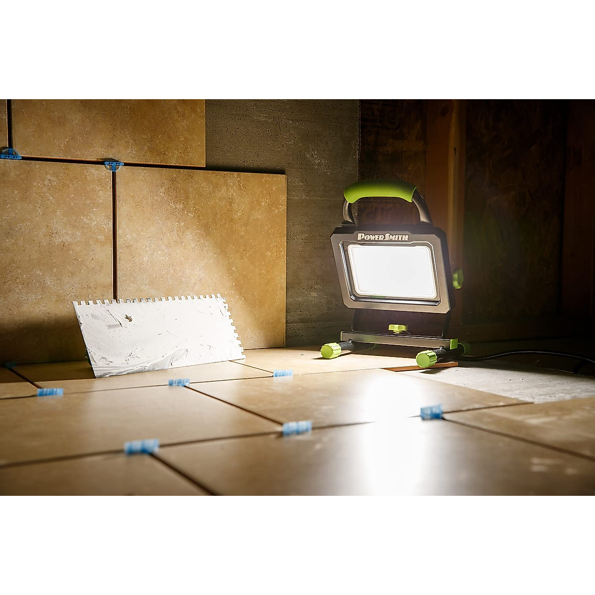 PowerSmith 7,000 Lumen Portable LED Work Light with Metal Stand and Housing, Sealed On/Off Switch, and 5 Year Warranty (PWLS070H)