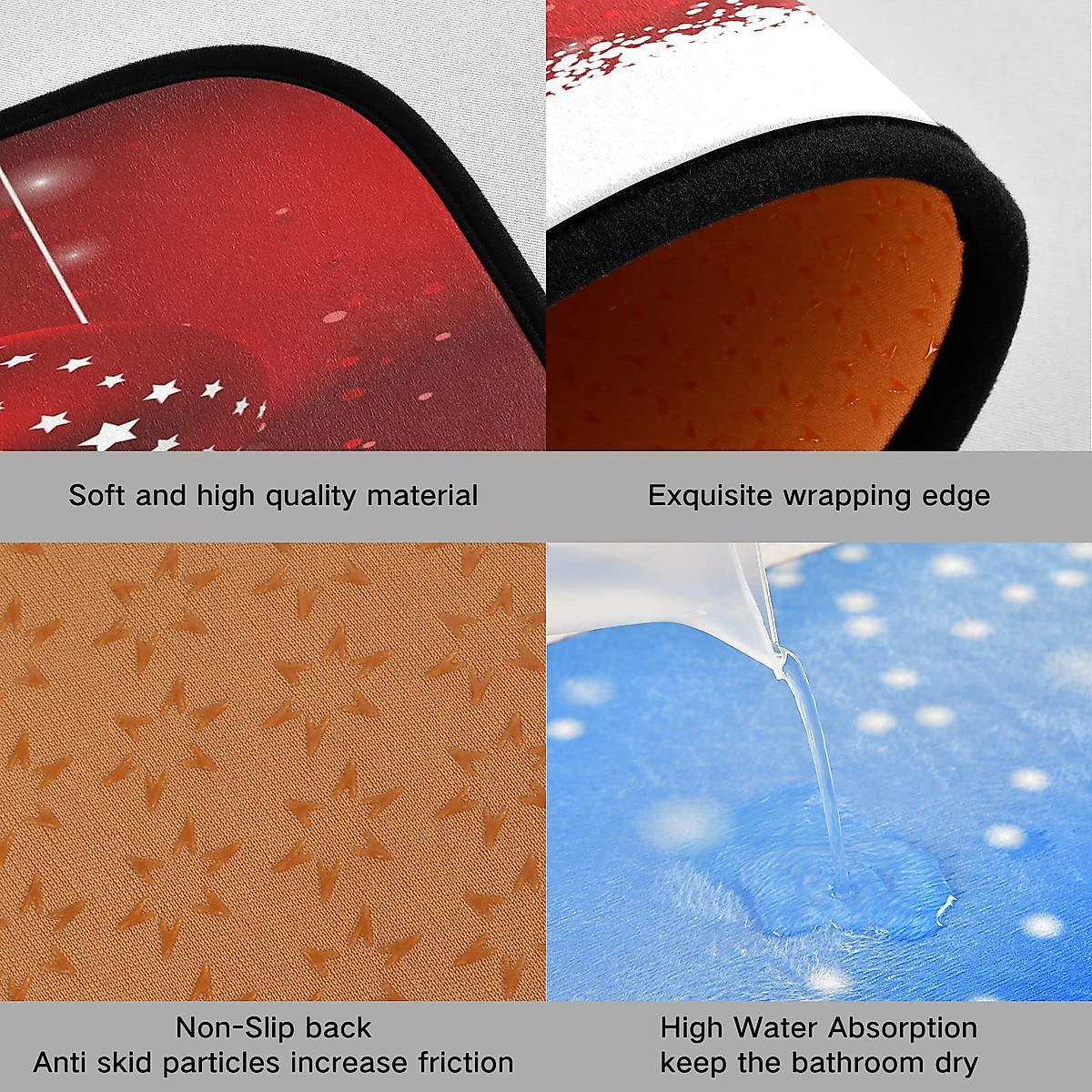 Christmas Balls Red Kitchen Rugs 2 Pieces, Snow Floor Mat Room Area Rug Washable Carpet Perfect for Living Room Bedroom Entryway