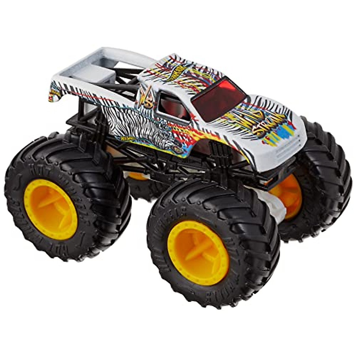 Hot Wheels Monster Trucks, 1:64 Scale Monster Trucks Toy Trucks, Set of 4, Giant Wheels, Favorite Characters and Cool Designs