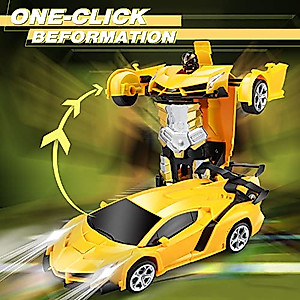 Remote Control Car Toys - Transforming RC Cars for Kids & Boys Toys - One Button Transformation and 360 Degree Rotating Drifting - Gifts for Boys and Girls