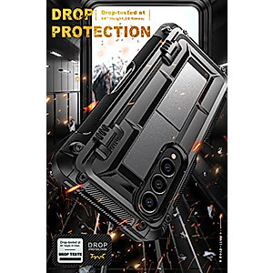 ZtotopCases for Samsung Galaxy Z Fold 4 5G (2022), Full-Body Dual Layer Rugged Case with Built-in Screen Protector & Kickstand & S Pen Slot Drop Protection Shockproof, Black