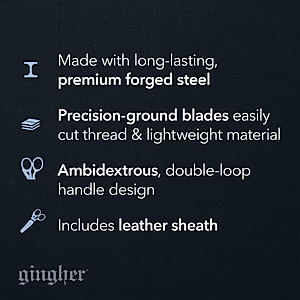 Gingher 01-005280 Stork Embroidery Scissors, 3.5 Inch, Gold