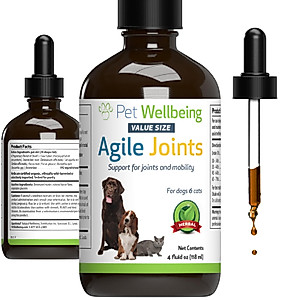 Pet Wellbeing Agile Joints for Dogs - Hip and Joint Health, Mobility, Devil’s Claw, Boswellia, Joint Ligament and Cartilage - Veterinarian-Formulated Herbal Supplement 4 oz (118 ml)