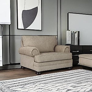 Signature Design by Ashley Kananwood New Traditional Chair and a Half, Light Brown