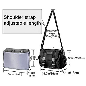 CADeN Camera Bag Case Canvas Compatible for Nikon, Canon, Sony DSLR/SLR Mirrorless Camera with Tripod Holder, Camera Shoulder Messenger Bag for Men/Women(1.0 Black)