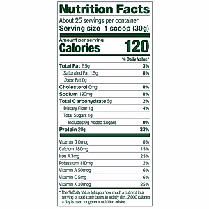 Vega Protein and Greens Vegan Protein Powder Vanilla (25 Servings) - 20g Plant Based Protein Plus Veggies, Vegan, Non GMO, Pea Protein for Women and Men, 1.7lb (Packaging May Vary)