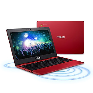 ASUS Chromebook C223 11.6" HD Chromebook Laptop, Intel Dual-Core Celeron N3350 Processor (up to 2.4GHz), 4GB RAM, 32GB eMMC Storage, Premium Design, Red, C223NA-DH02-RD
