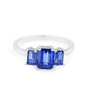 Solid 925 Sterling Silver 7X5 MM Pear Natural Kyanite Gemstone January Birthstone Wedding Ring For Bridal Gift For Her (Rhodium Plated Silver, 6)