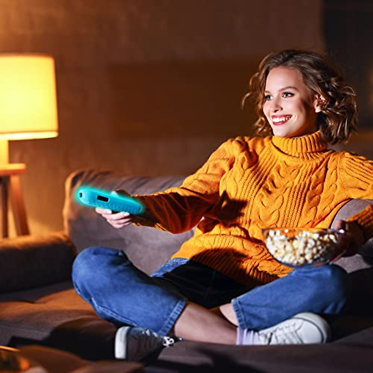 2 Pack Case for Roku Voice Remote Pro, Cover for Roku Headphone Remote Rechargeable Controller Silicone Sleeve Skin with Lanyard Glow in The Dark