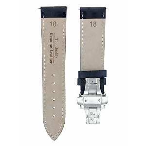 Ewatchparts 18MM BLACK WATCH LEATHER STRAP COMPATIBLE WITH IWC PILOT PORTUGUESE + DEPLOYMENT CLASP WS