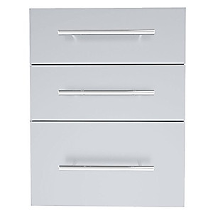 SUNSTONE DE-TD23 Designer Series Raised Style Height Triple Drawer, 18" x 23", Stainless Steel