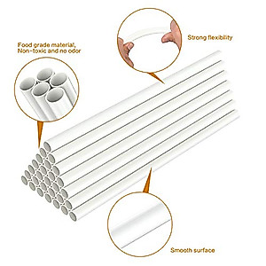 White Plastic Cake Dowel Rods for Tiered Cake Construction and Stacking Supporting Cake Round Dowels Straws with 0.4 Inch Diameter (9.5 Inch)