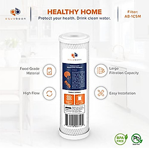 Aquaboon Set of 20 Sediment/Carbon 5 Micron Water Filter Catridges, Universal 5 Micron 10 x 2.5 inch Cartridge, Compatible with DWC30001, WFPFC8002, FXWTC, WHEF-WHWC, WHKF-WHWC,Pentek DGD series,RFC