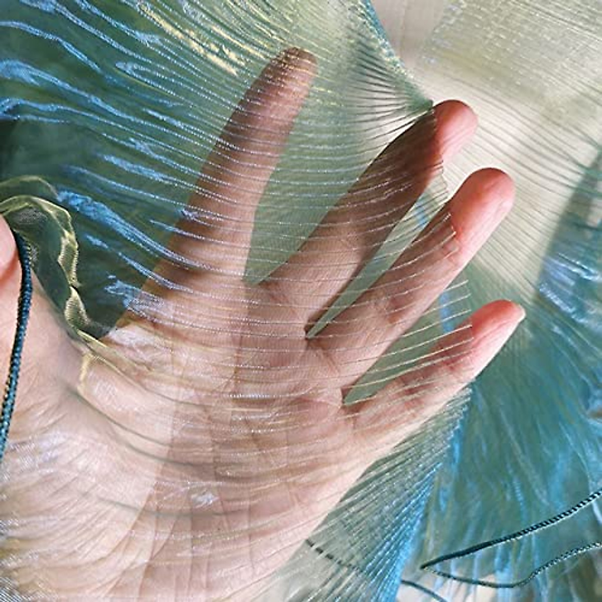 400 Inches Organza Ruffled Fabric Ruffle Lace Border Lace Fabric for Crafts and Cake Decoration, 11 Yards (Gradient Yellow Blue)