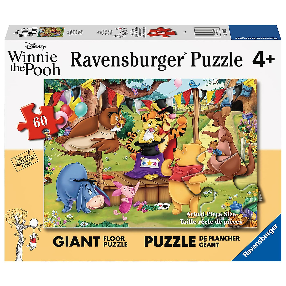Ravensburger Disney Winnie The Pooh Magic Show - 60 Piece Jigsaw Puzzle for Kids | Unique, Perfectly Fitting Pieces | Durable, Colorful, Glare-Free | Ideal for Ages 4-8 | FSC-Certified Materials