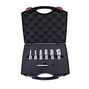 ACTOOL 6 PC 1/2" to 1-1/16" HSS ANNULAR Cutter Set 1" Cutting Depth with 3/4'' Weldon Shank