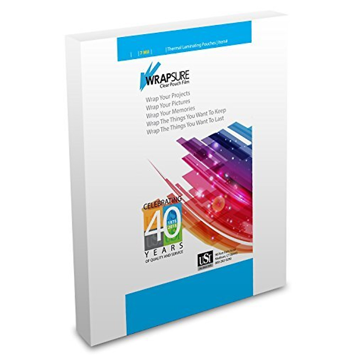 USI WrapSure Thermal (Hot) Laminating Pouches/Sheets, Letter Size, 7 Mil, 9 x 11 1/2 Inches, Clear Gloss, 100-Pack