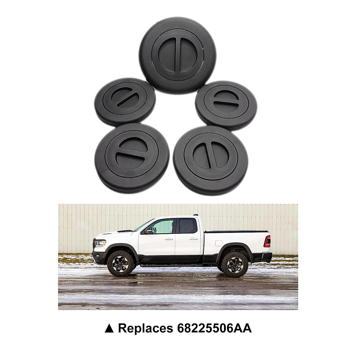 Trucks Towing Prep Group Bed Plug Cover Kit, Replace 68225506AA, Fit for Dodge Ram 2500 and 3500 Pickups 2014-2019, Trailer Tow Cover for Truck with 5th Wheel/Gooseneck Towing Setups
