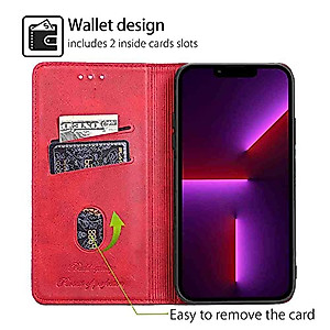 BANLEI2U Phone Cover Wallet Folio Case for Oppo Reno 2, Premium PU Leather Slim Fit Cover for Reno 2, Luxury, Red