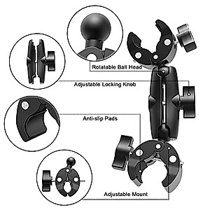 Sequpr Camera Clamp Mount for Gopro, Super Clamp Adapter Double Head Multifunction Holder for Motorcycle, Photography Light Fixture Bracket,Umbrella,Selfie Stick,Reflector