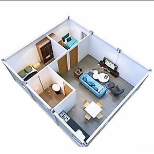 20 Feet Luxury Foldable Tiny House Prefab Villa for Living, Office, Meeting Room, and Classroom - Modern Tiny Home to Live in or Work from Home