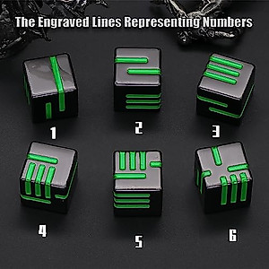 FONVGOGO D6 Dice Metal, 6 Sided Die with Case Dice Set Great for DND Shadowrun Pathfinder Sci-fi Tabletop RPG Warhammer Dungeons and Dragons Dice Collectors Gifts (D6 Green)