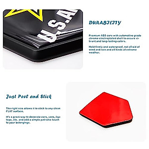 Overdecor US Army Flag Decal Sticker Military Emblem Chrome Shield Flags for Car Bumper (2 Pack)