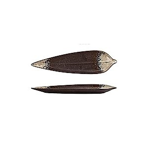 KOWMcp Dinner Plates Long Leaf Plate Leaf-Shaped Ceramic Plate Sushi Plate dim Sum Plate Restaurant Creative Plate Dish Flat Plate (Color : B)