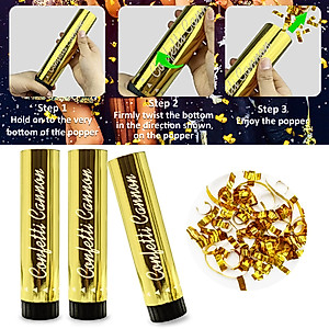 8 PCS 7.6 Inch Confetti for Wedding Birthday Graduation Baby Shower Anniversary Christmas New Year's Party Supplies Decorations and Favors (7.6 Inch Gold)