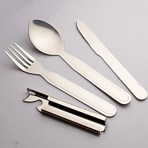 Enwinner 4 Set Picnic Flatware Set, Cutlery Set Extra Strong Ultra Silverware Set, 3 Pieces Knife Fork Spoon Set for Home Use/Travel/Picnic/Camping Utensils Set 2 ggryr nr4ne4 (4 set)