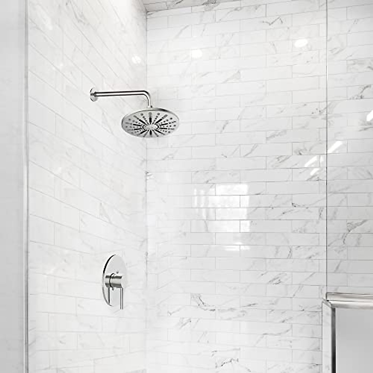 Design House 841494-SN 90-Degree 14.5-inch Steel Arm and Flange for Wall-Mounted or Fixed Rain Shower Head, Satin Nickel