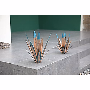 Homight Metal Agave Plants Outdoor Decor Mexican Yard Art Plants Garden Decor for Outside Metal Art Flowers Gifts for Butterflies Bees Birds for Gifts (3big)