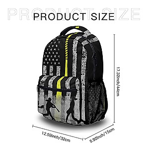 Casual Backpack Softball Flag Print School Bag Travel Backpacks