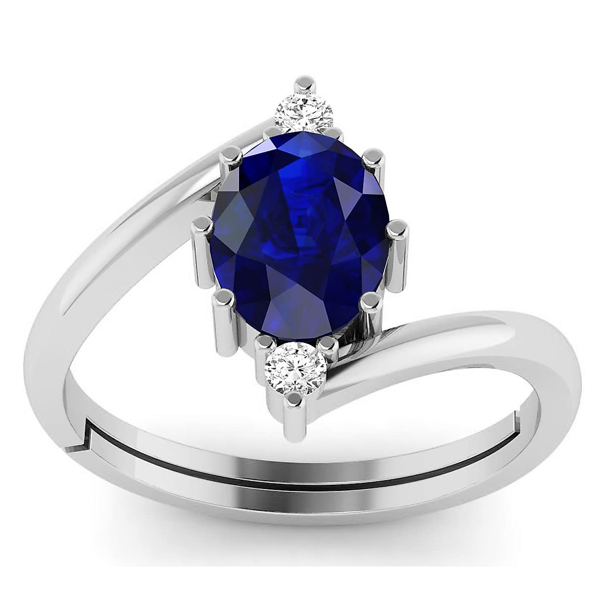LMDPRAJAPATIS Natural Blue Sapphire 8.00 Carat Gemstone Beautiful 925 Sterling Silver Ring For Men And Women's