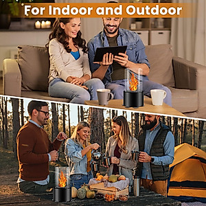 OUBRTS Mini Tabletop Fire Pit Bowl Portable Tabletop Fireplace, Small Ethanol Table Top Firepit with White Stones,Smokeless Alcohol Fireplace for Outdoor Patio Balcony Porch Camping