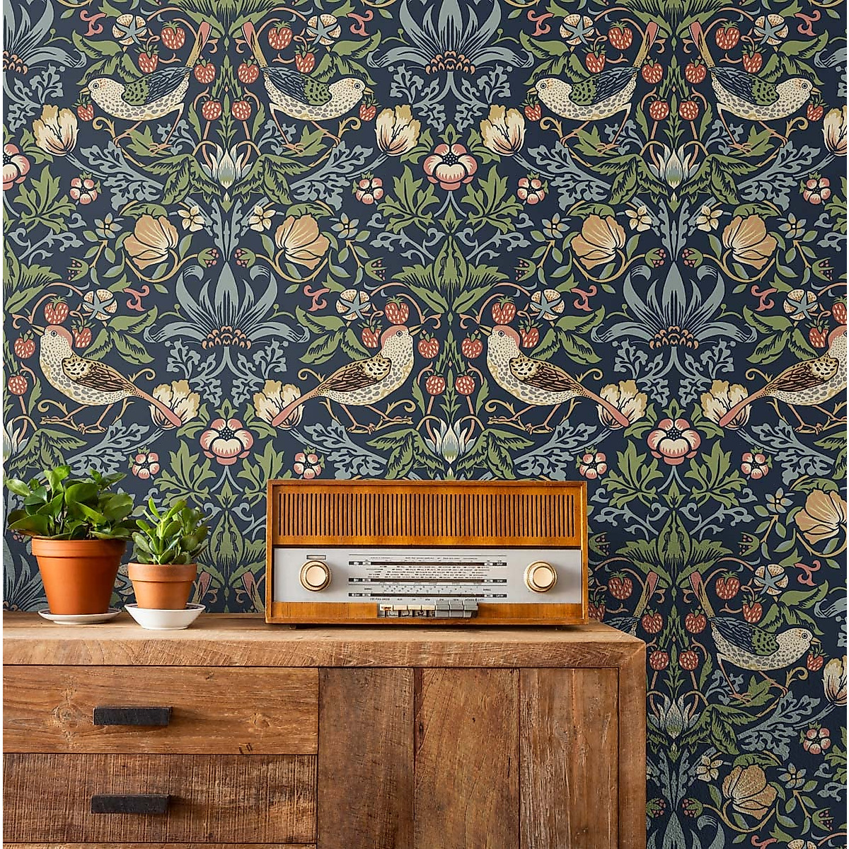 NextWall Aves Garden Peel and Stick Wallpaper (Midnight Blue)
