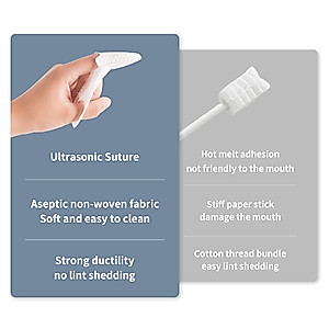 SANFE ELEPHANT Baby Finger Toothbrush | Baby Dry Wipes | Tooth and Gum Wipes | Baby Tongue Cleaner | Stage 1 Birth to First Teeth | 0-36 Months | 30 Count (Wet Finger cots)